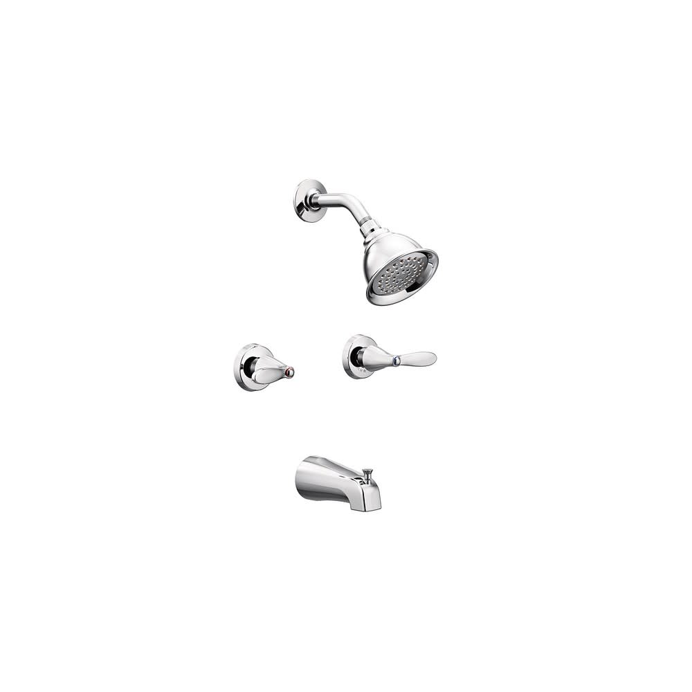 Moen Adler Tub/Shower Faucet 4″ Spray Head Chrome 2 Handle - Ascmtools